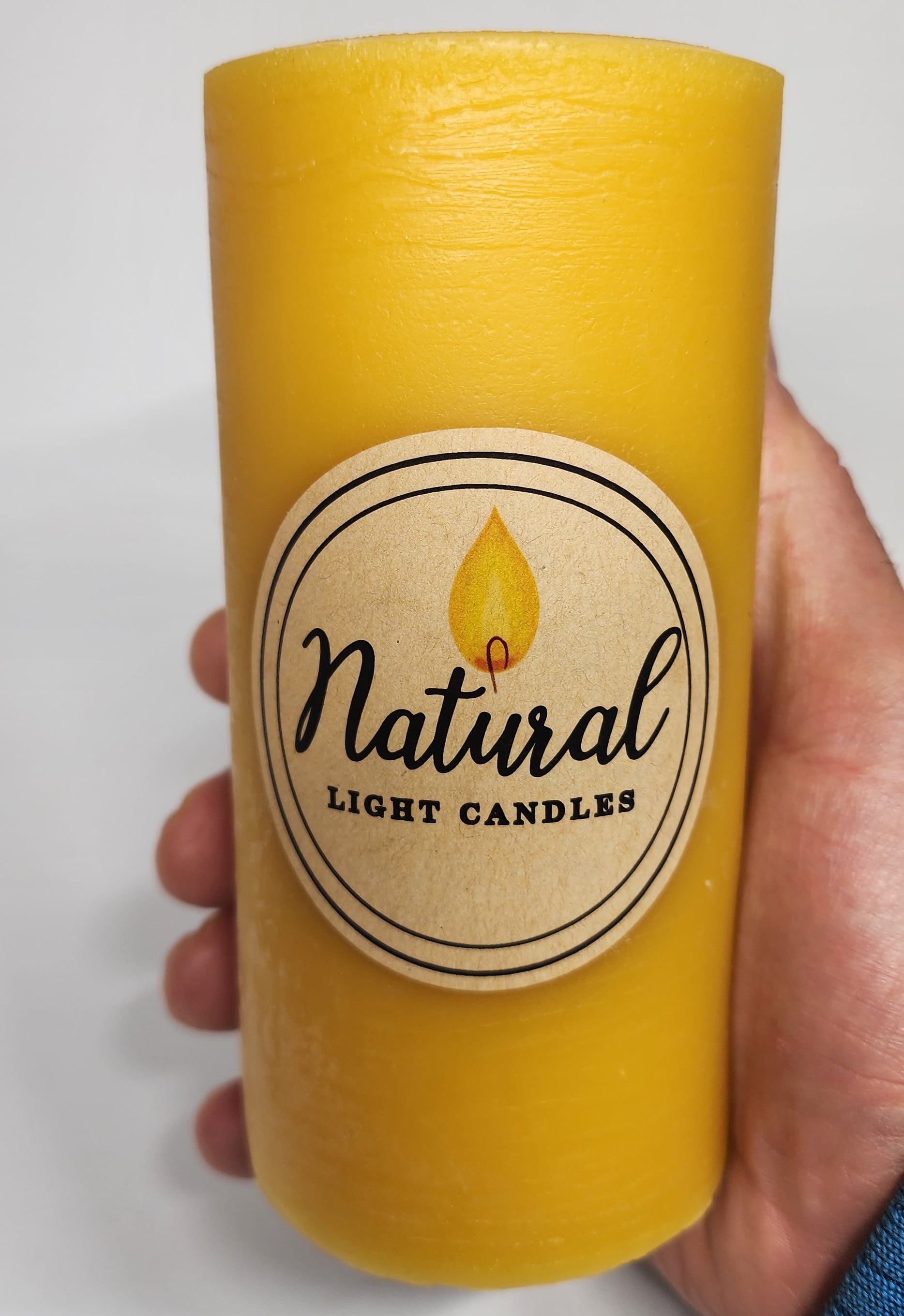 Made in USA Beeswax Pillar Candle 3" Wide 100% Beeswax by Natural Light ...