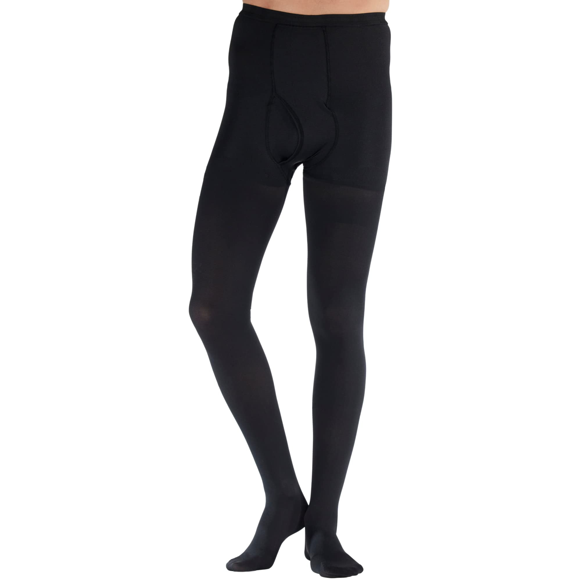 Made in USA - Compression Pantyhose for Men Circulation 20-30mmHg Black ...