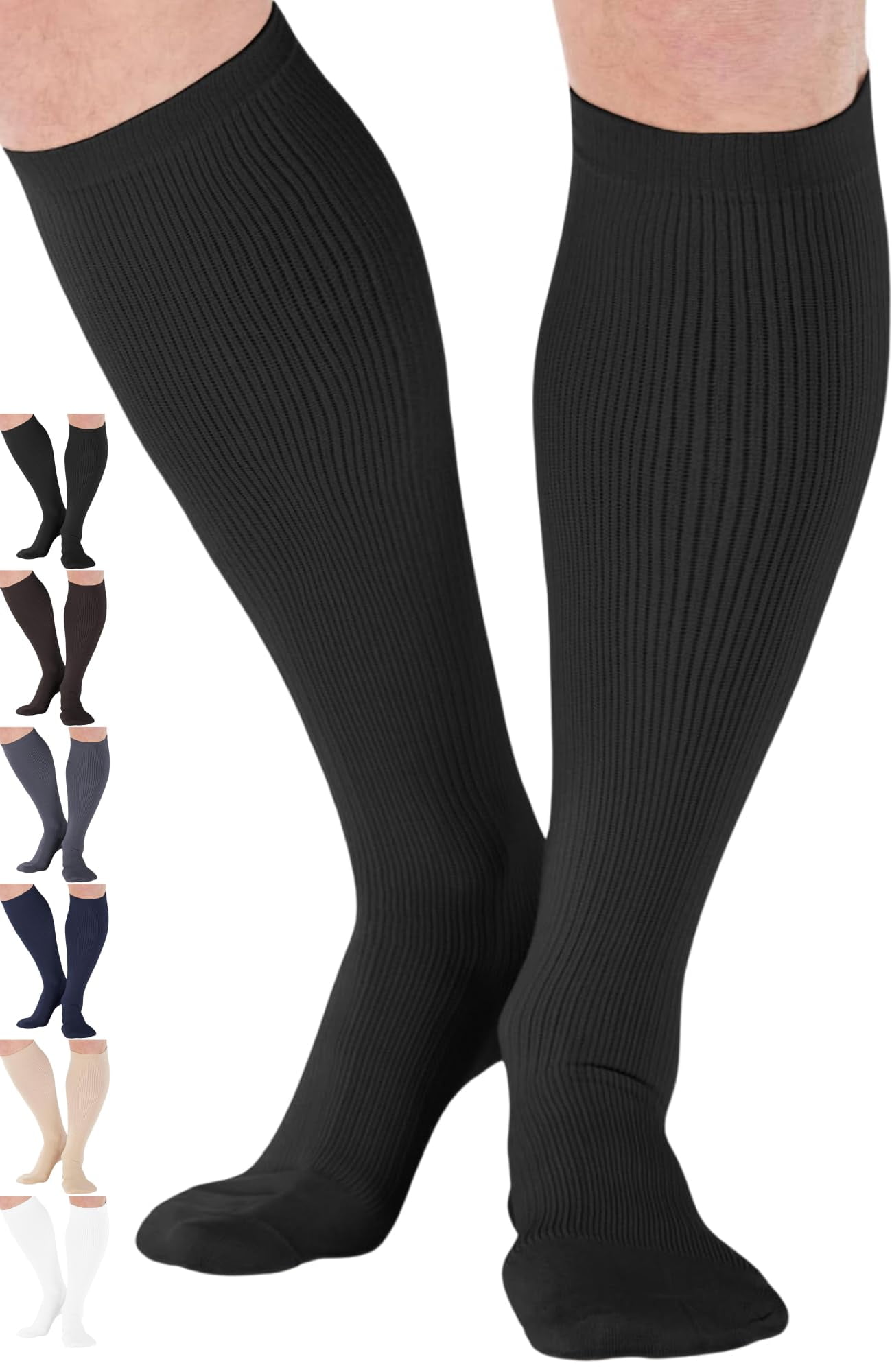 Made in USA - Compression Socks for Men 20-30mmHg Edema Swelling ...