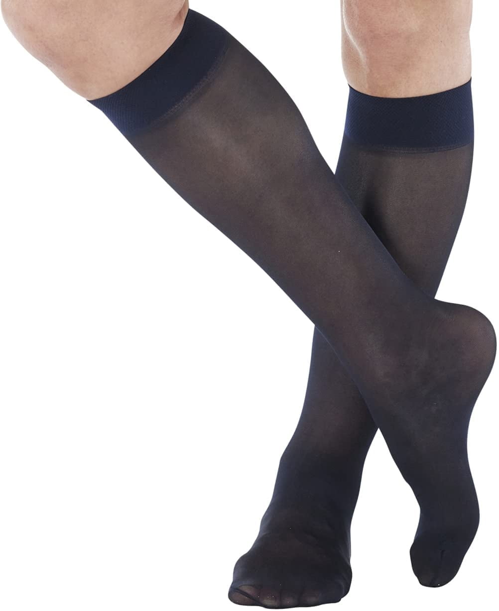 Made in USA - Compression Stockings for Women 8-15 mmHg Edema - Navy ...