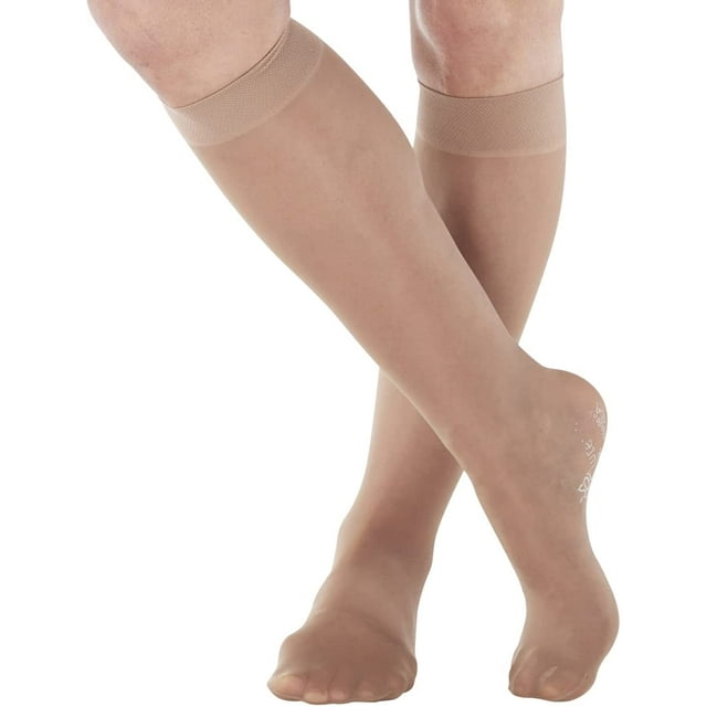 Made in USA - Compression Stockings for Women 8-15 mmHg Edema - Taupe ...