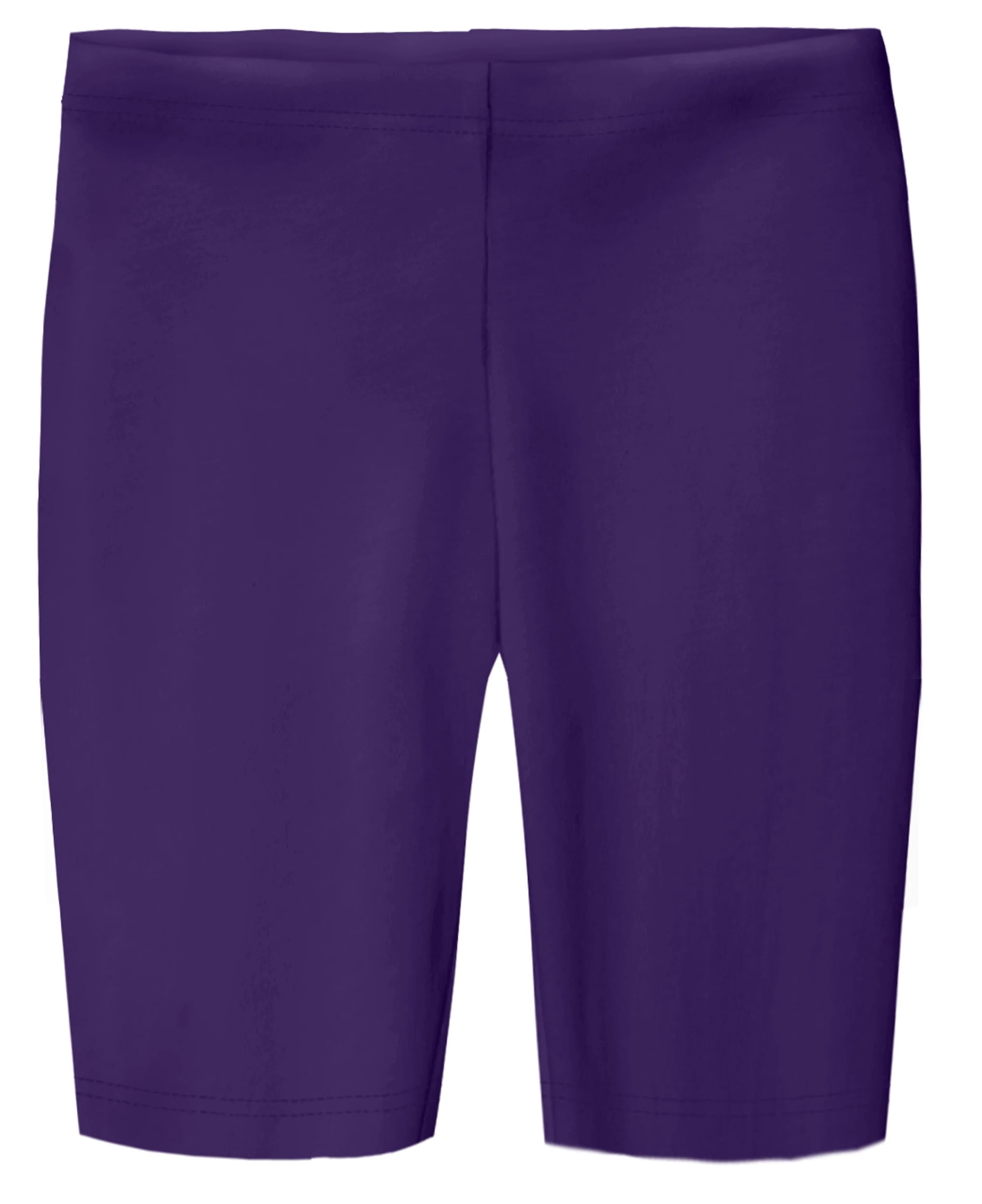 Made in USA Girls Soft Cotton Long Bike Shorts | Purple - Walmart.com
