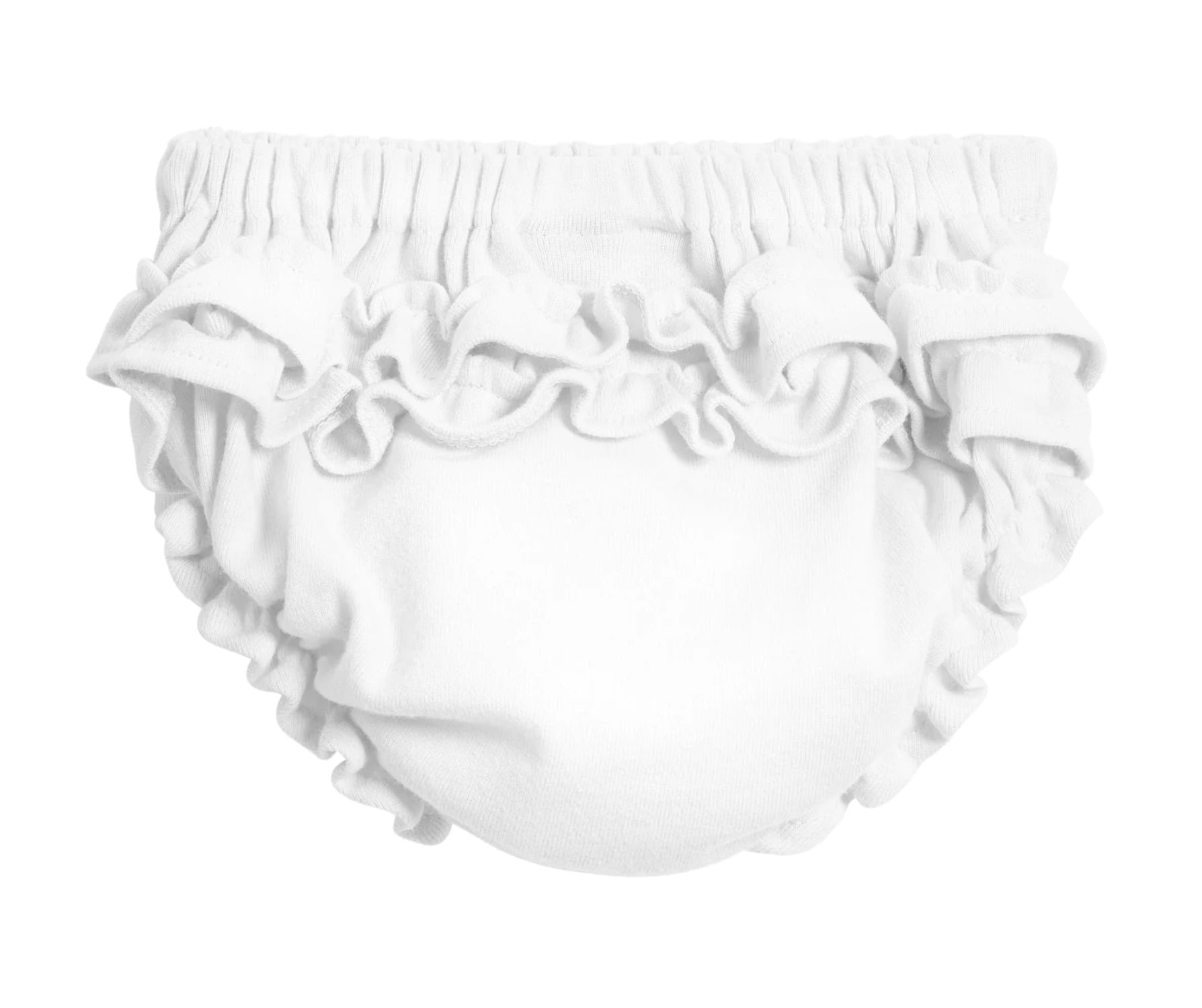 Made in USA Girls Soft Cotton Ruffle Diaper Cover | White - Walmart.com