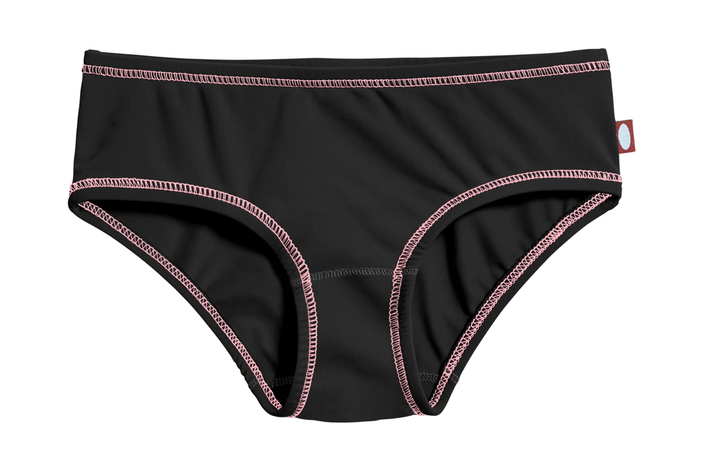 Made in USA Girls UPF 50+ Swimming Briefs | Black w. Bubblegum Stitch ...