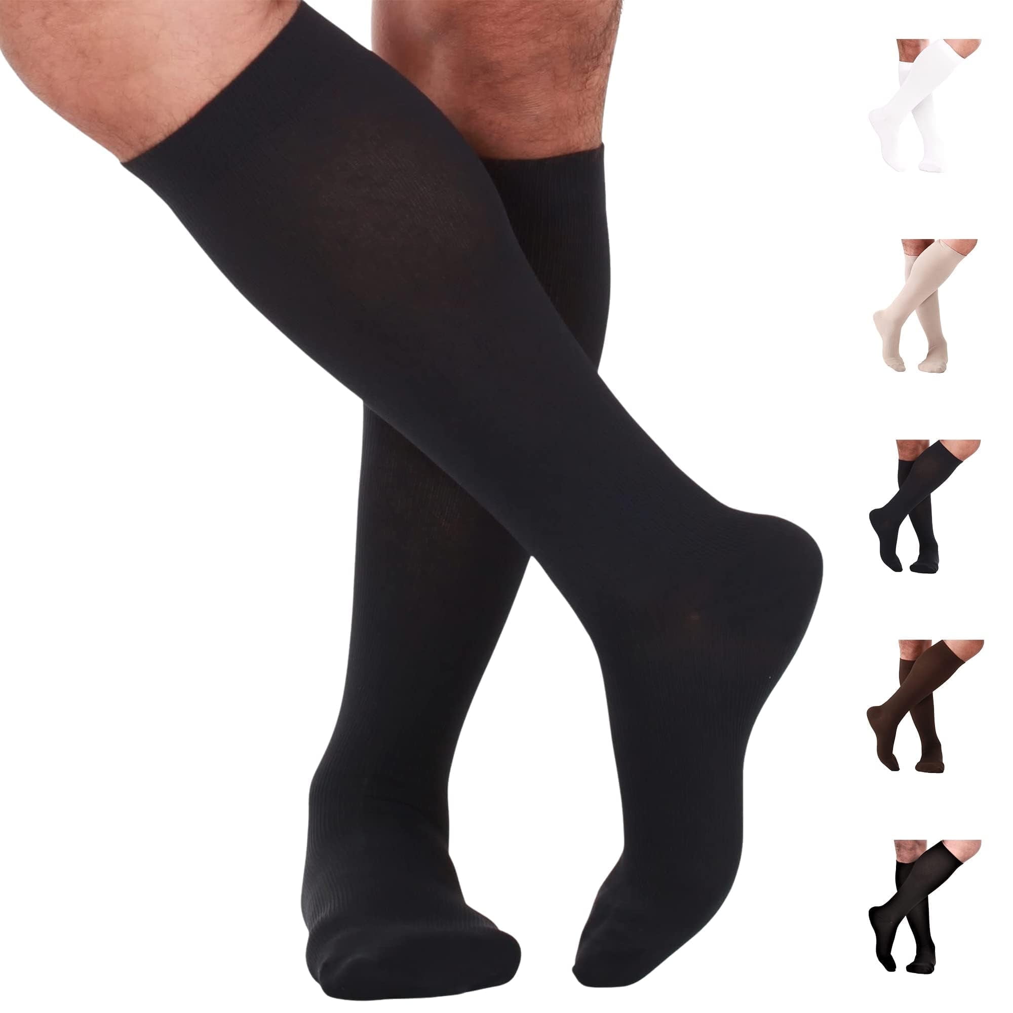 Made in USA - Mens Compression Socks 15-20 mmHg Post Surgery - Navy, X ...