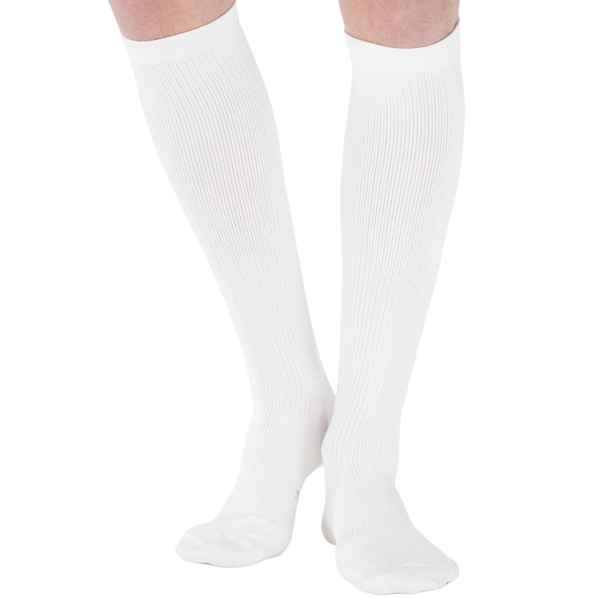 Made in USA - Men Compression Stockings 20-30mmHg for Edema - White ...