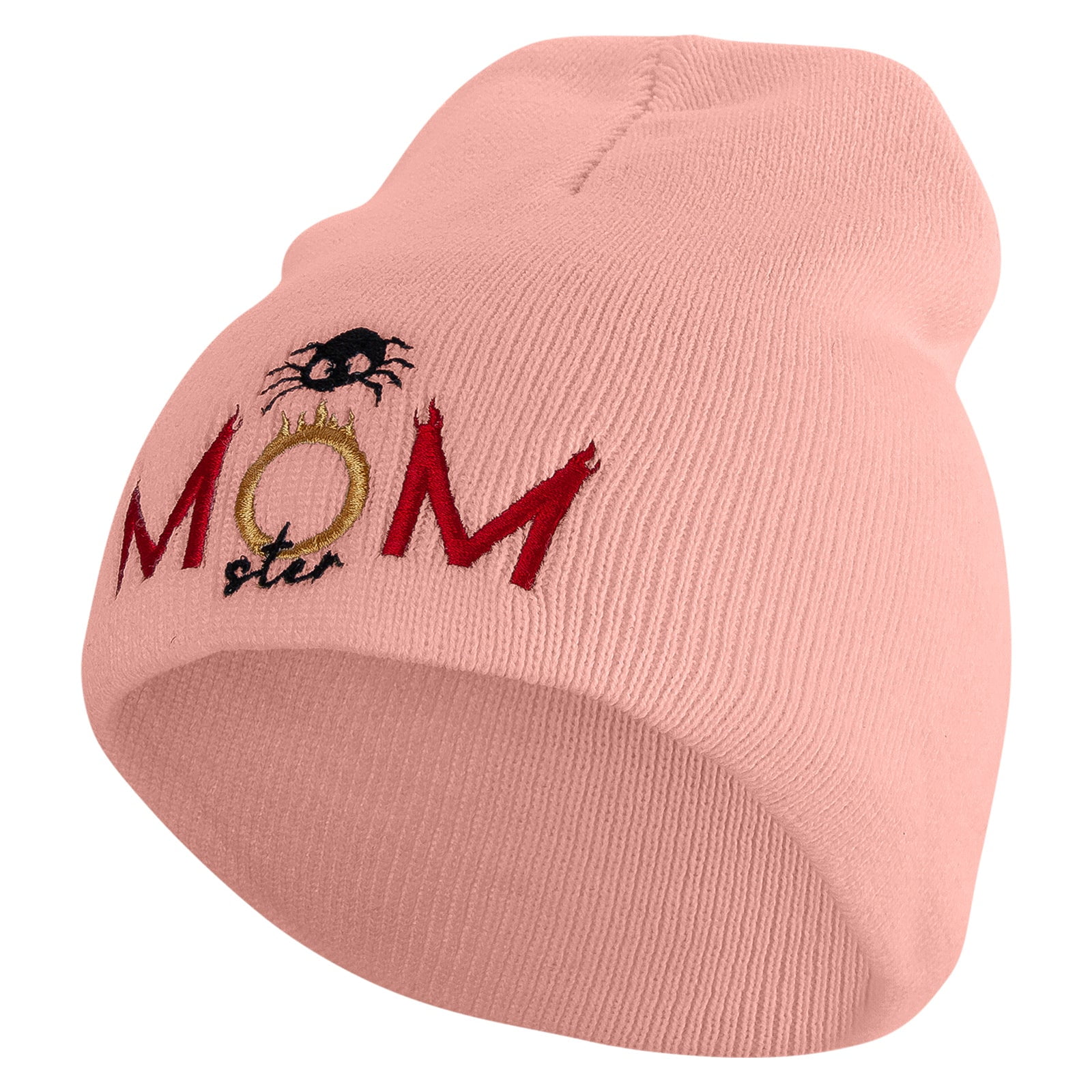 Made in USA Momster Embroidered 8 Inch Short Beanie - Pink OSFM ...