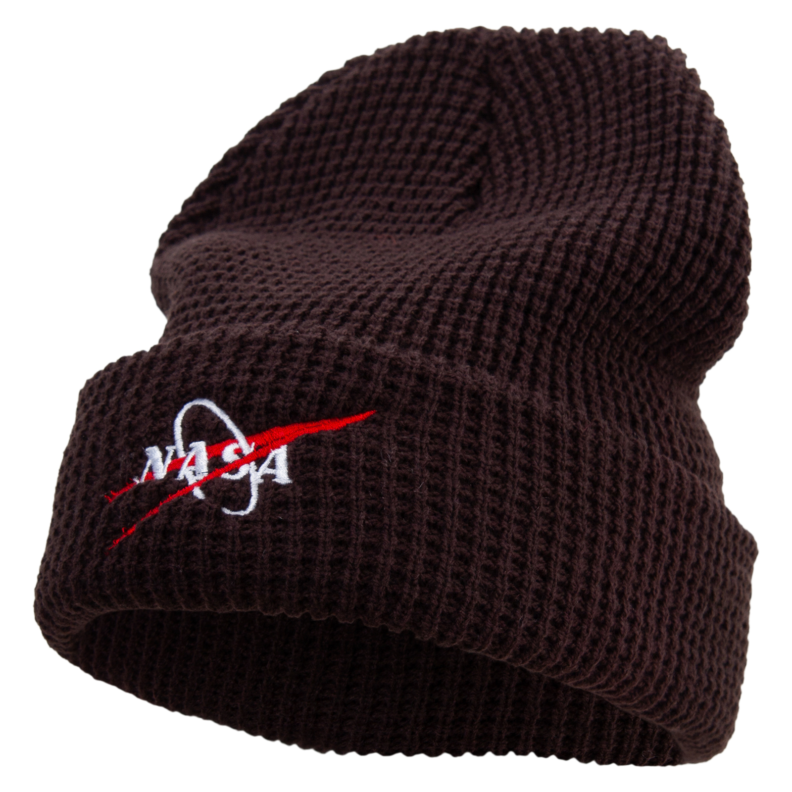 Made in USA NASA Logo Symbol Embroidered Big Stretch Waffle Stitch Cuff ...