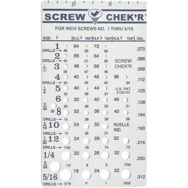 Stainless Steel Screw Checker, No.1 to 5/16 Inch, Hardware Screws ...
