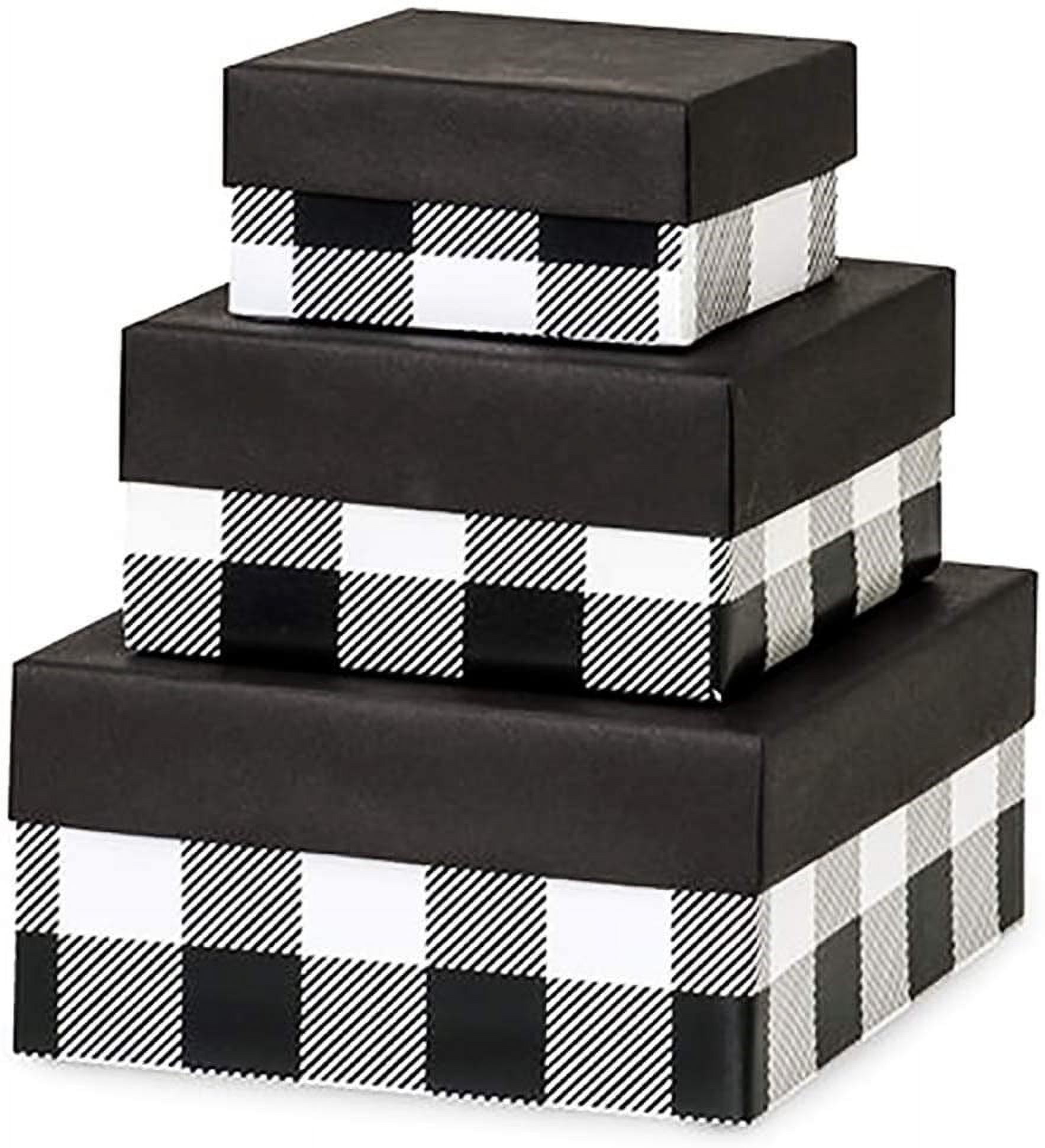 Made in USA Recycled Paper Kraft Nested Squared Boxes with Lids (Set of ...