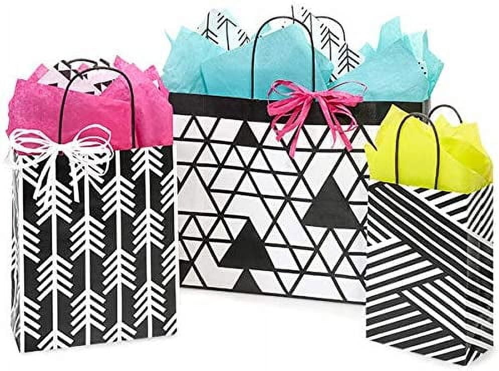 Made in USA Set of 6 Kinetic Ink Paper Shopping Bags (3 sizes) With ...
