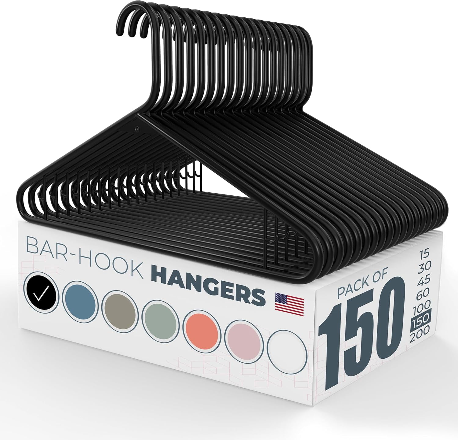 Made in USA Strong Clothes Hangers Bulk, 20-100 Pack Available, Heavy ...