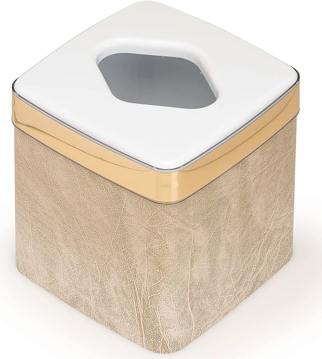 Made in USA Vinyl Cube Tissue Box Cover With Semi Gloss Finish (Faux ...