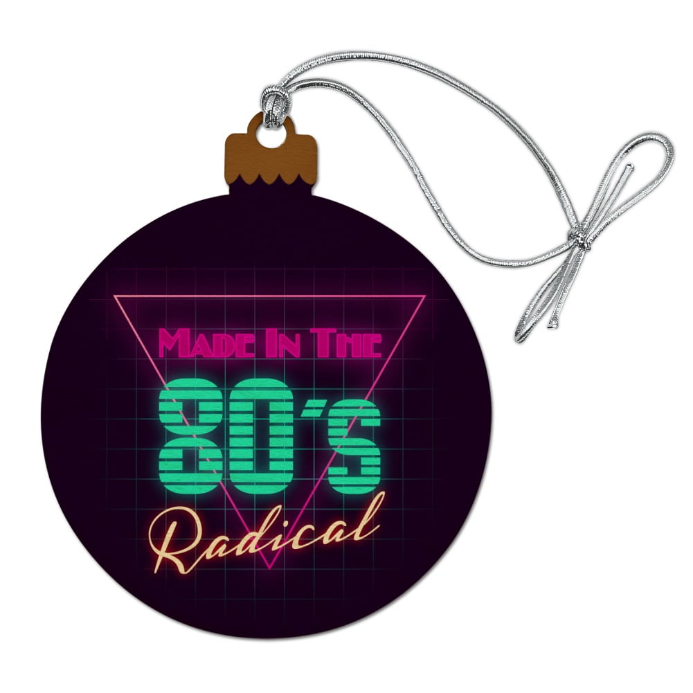 Made in the 80s Radical Wood Christmas Tree Holiday Ornament - Walmart.com