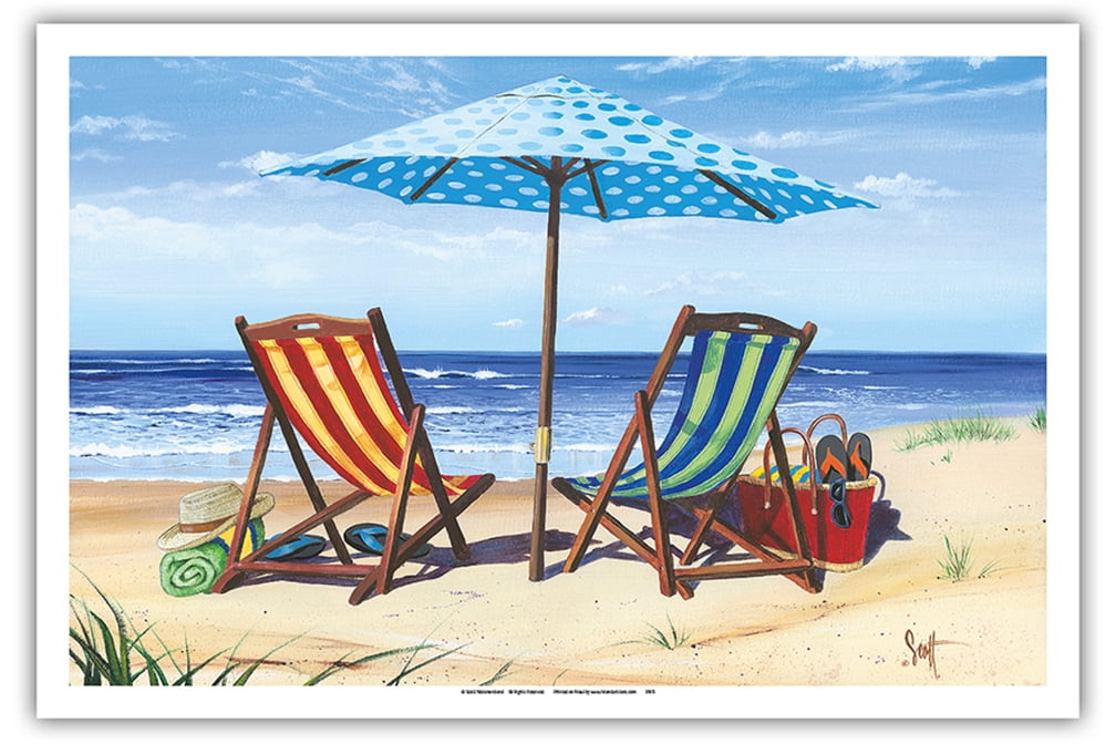 Made in the Shade - Beach Chairs & Ocean View - From an Original Color ...