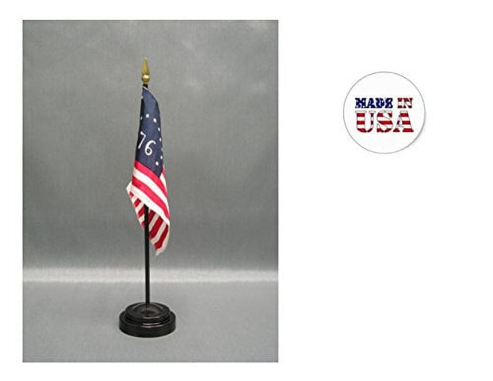 Bennington Desk Flag Set; Two 4x6 inch American Made Table Flags with ...