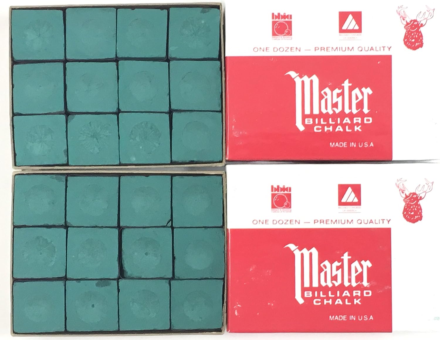 Made in the USA - 2 Boxes of Master Chalk - 24 Pieces for Pool Cues and ...