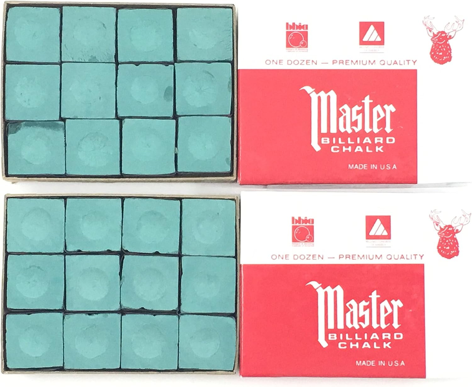 Made in the USA - 2 Boxes of Master Chalk - 24 Pieces for Pool Cues and ...