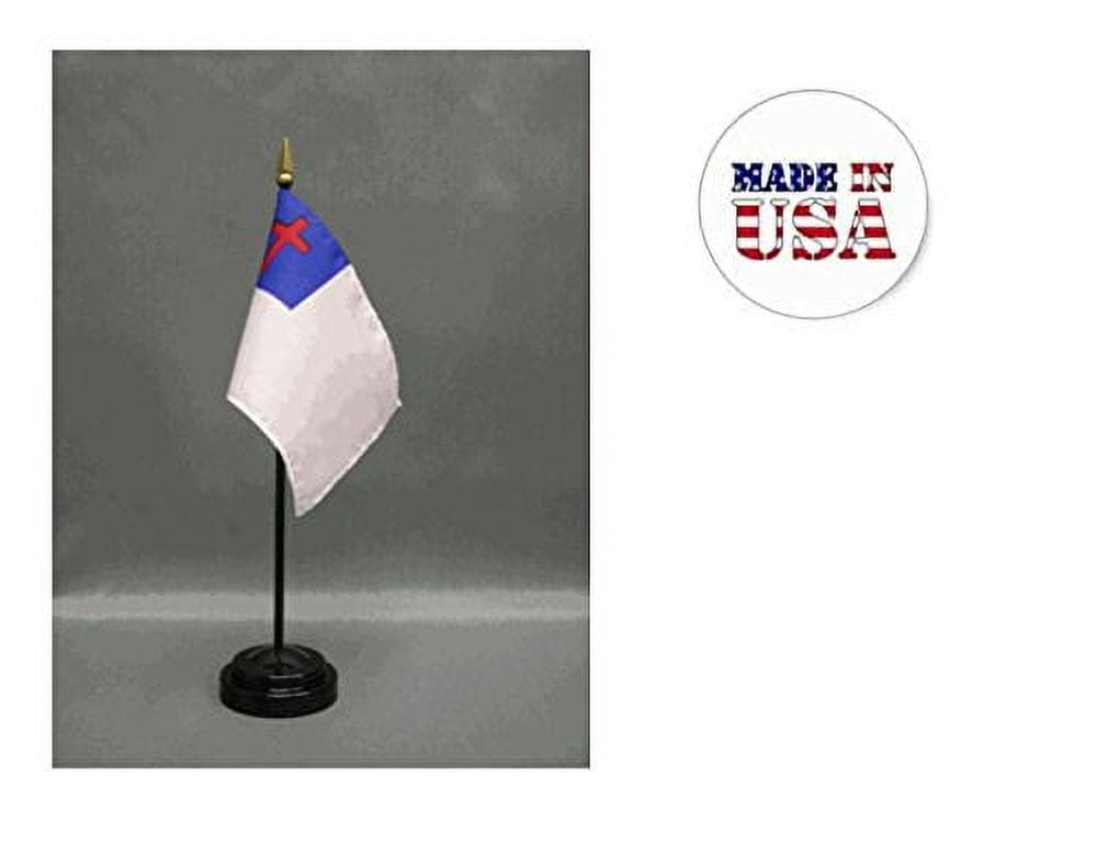 Made in the USA. 2 Christian 4"x6" Miniature Desk & Table Flags ...