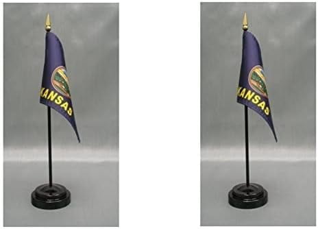 Made in the USA. 2 Kansas 4"x6" Miniature Desk & Table Flags Includes 2 ...