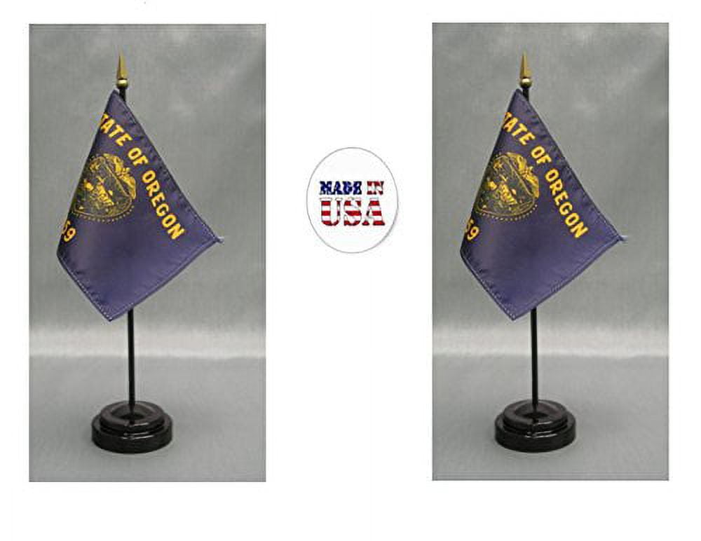 Made in the USA. 2 Oregon 4"x6" Miniature Desk & Table Flags Includes 2 ...