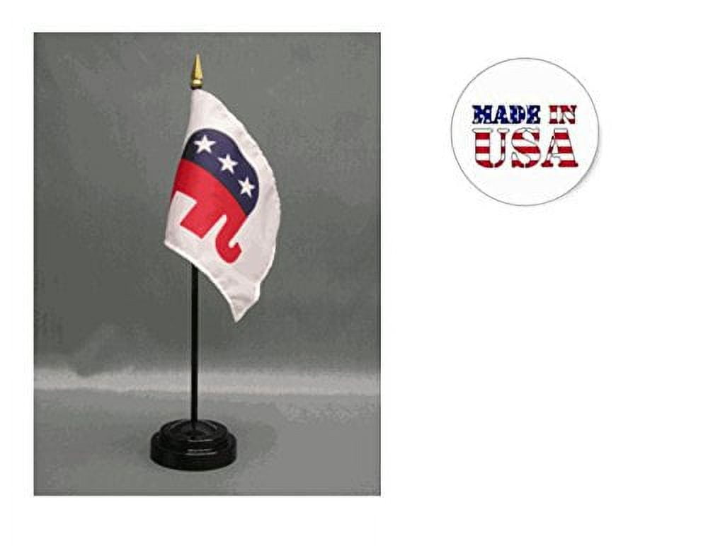 Made in the USA. 2 Republican 4"x6" Miniature Desk & Table Flags ...