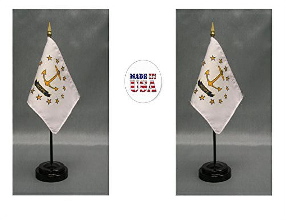 Made in the USA. 2 Rhode Island 4"x6" Miniature Desk & Table Flags ...