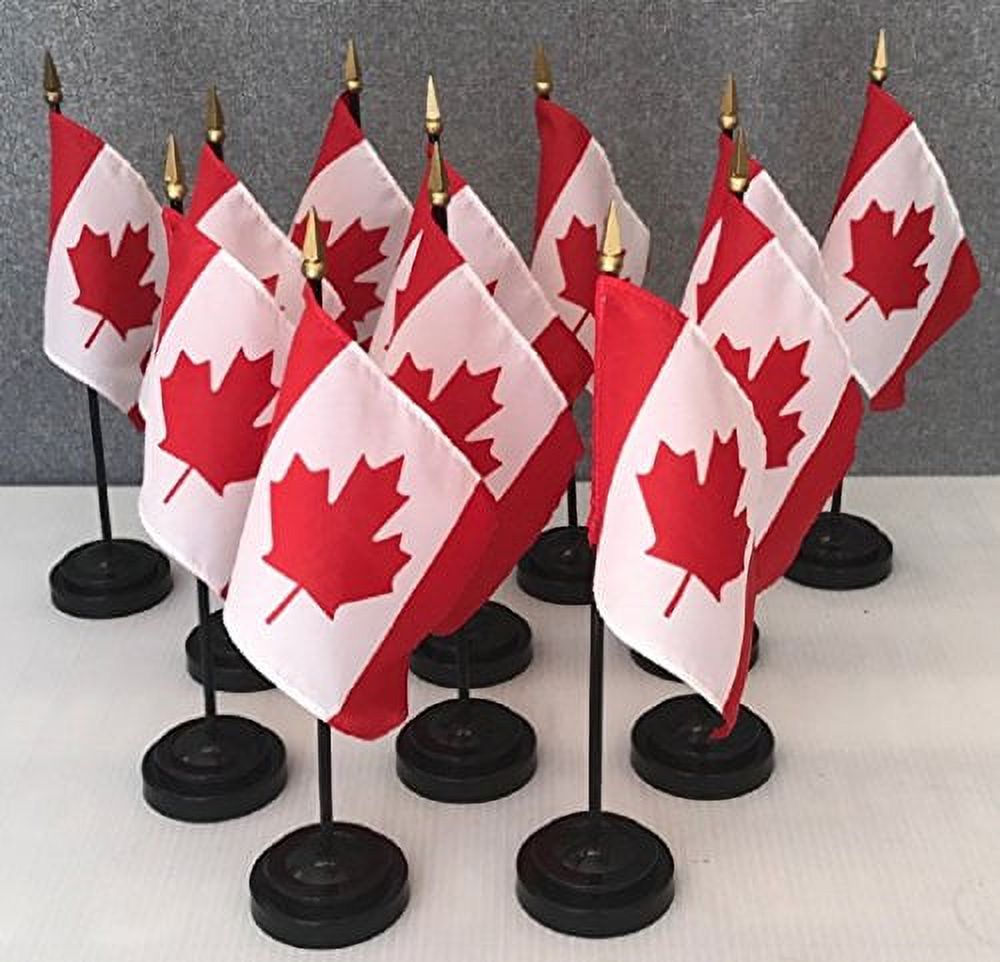 Made in the USA!! Box of 12 Canada 4"x6" Miniature Desk & Table Flags ...