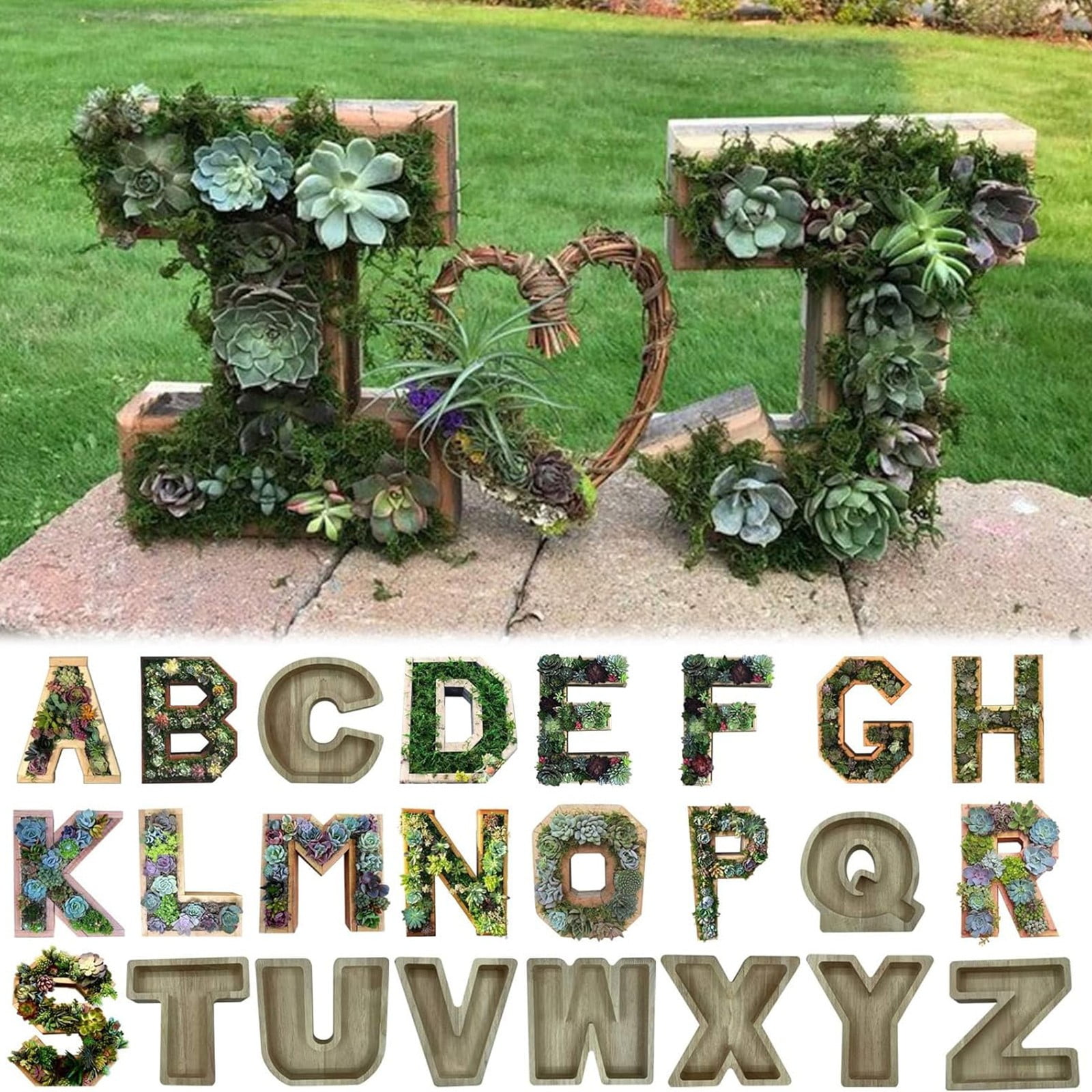 Made of Wooden, Discounted Stock! Alphabet Flower Pot 1Pc Alphabet Pot ...