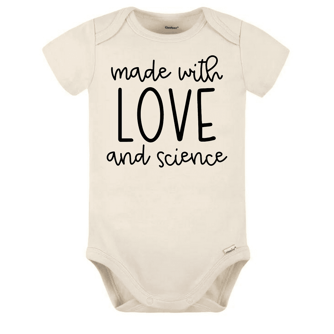 Made with Love & Science Onesie®, IVF Pregnancy Announcement,Rainbow ...