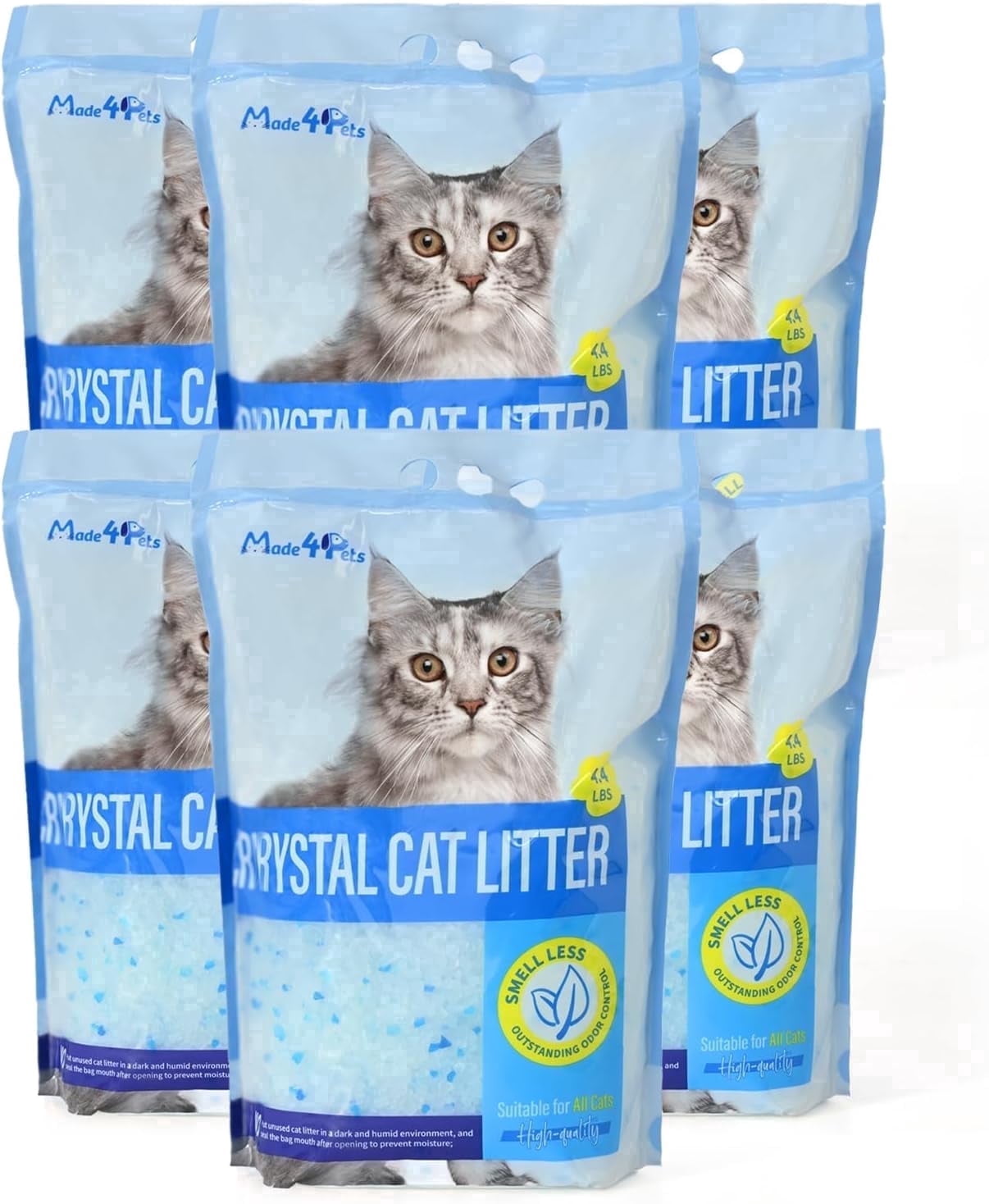 Made4Pets Cat Litter Crystals, Non Clumping, No Scooping, Low Dust, Low ...