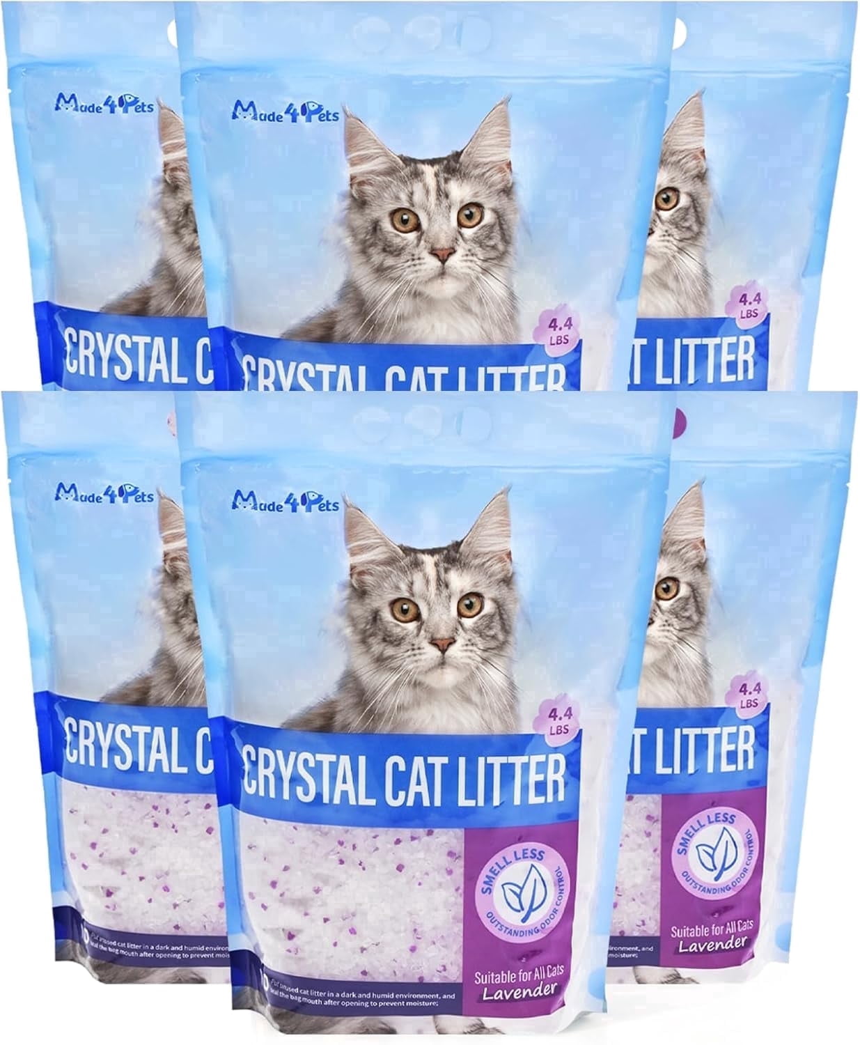 Made4Pets Cat Litter Crystals, Non Clumping No scooping Low Dust, Low ...