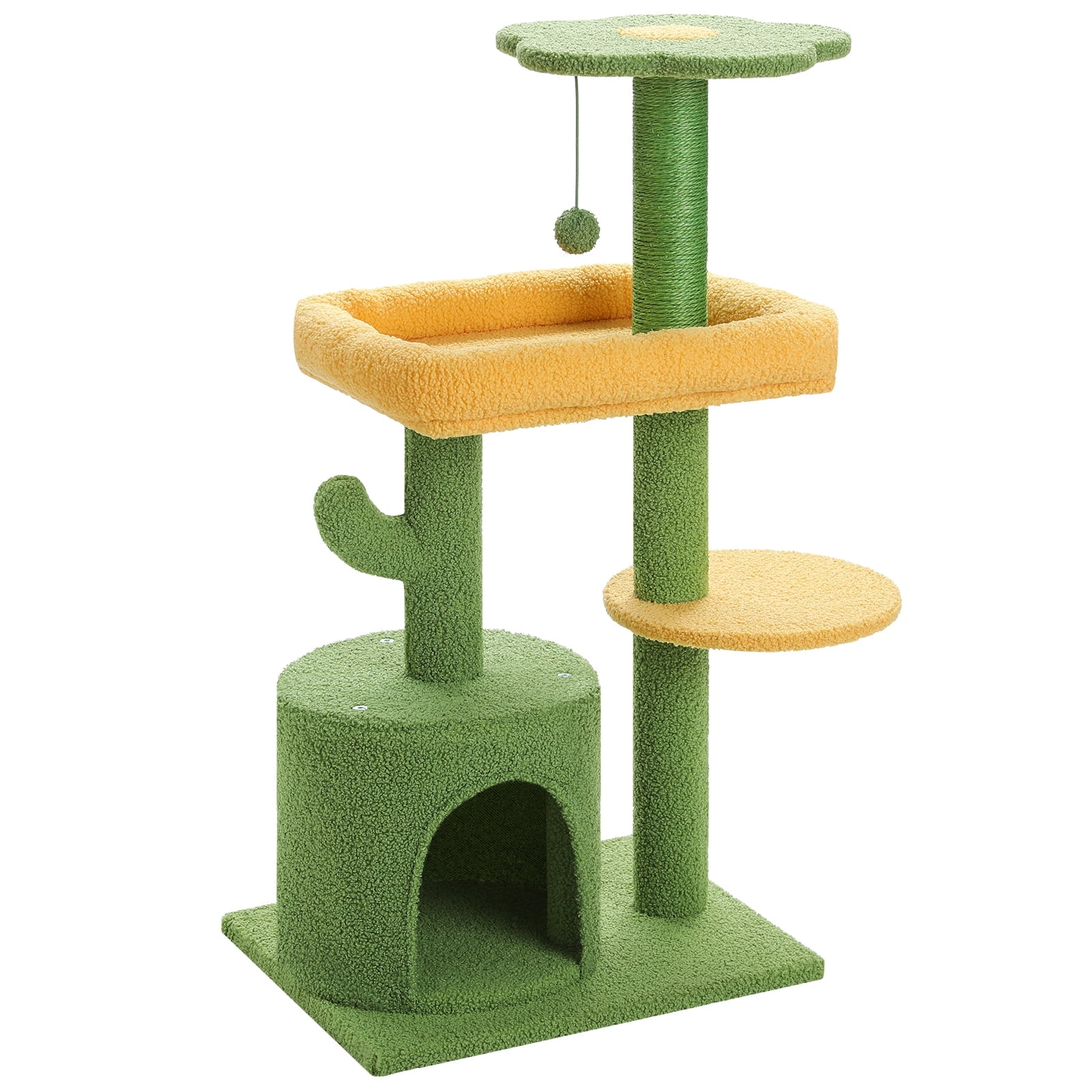 Made4Pets 37"-Level Cat Tree with Cozy Private Condo and Plush Perch ...