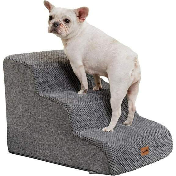 Dog Stairs for Small Dogs & Cats, 3-Step Extra Wide Non-Slip Pet Steps ...