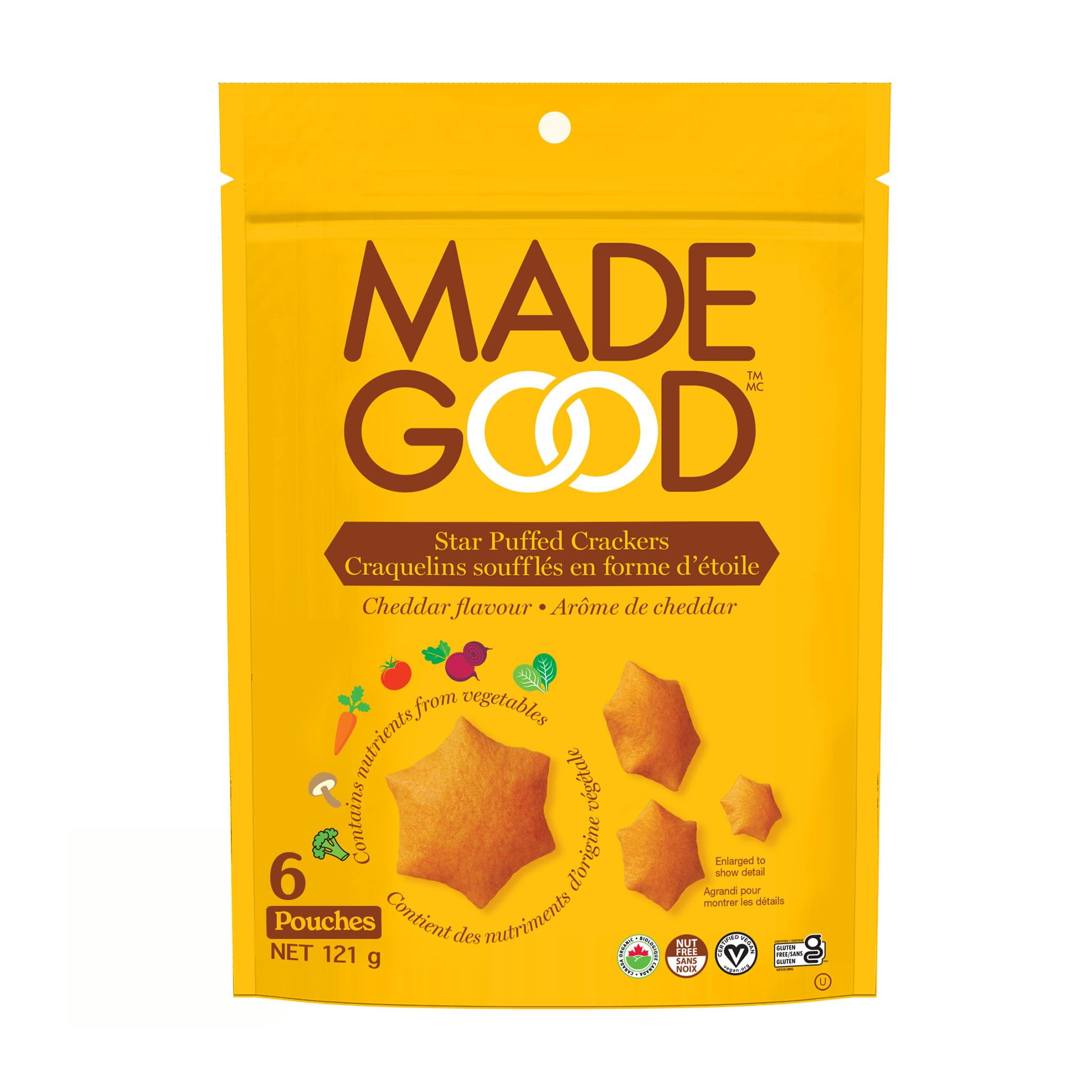 MadeGood Cheddar Star Puffed IRF13 Crackers (6 Bags - 4.26 Oz Each ...