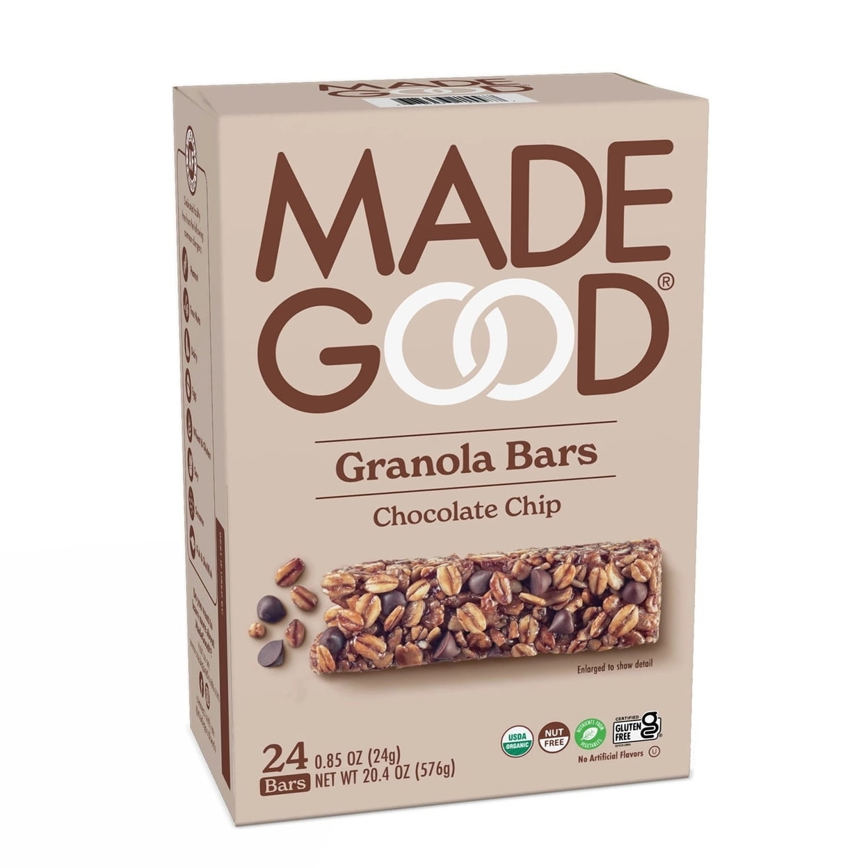 MadeGood Chocolate Chip Bars, 0.85 Ounce Pack of 24, Nut-Free, Vegan ...