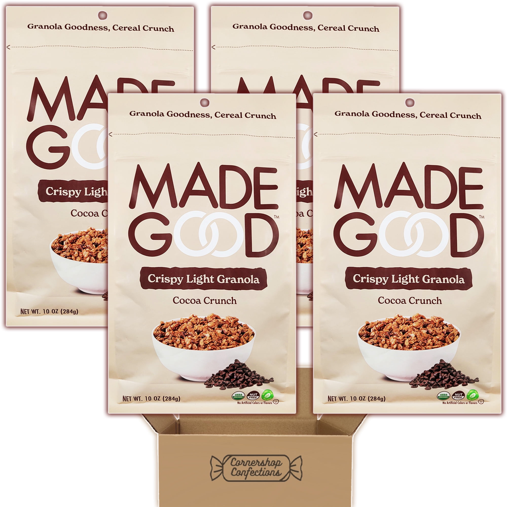 MadeGood Cocoa Crunch Crispy Light Granola Bulk Pack - 4 Individually ...
