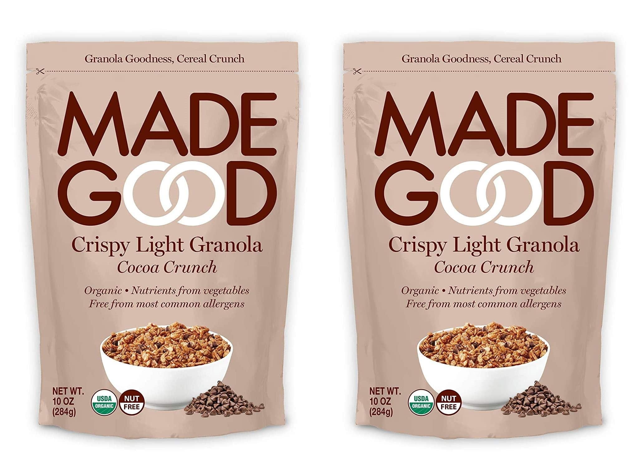 MadeGood Crispy Light Granola Cocoa Crunch, 10 oz (284 g) (Pack of 2 ...
