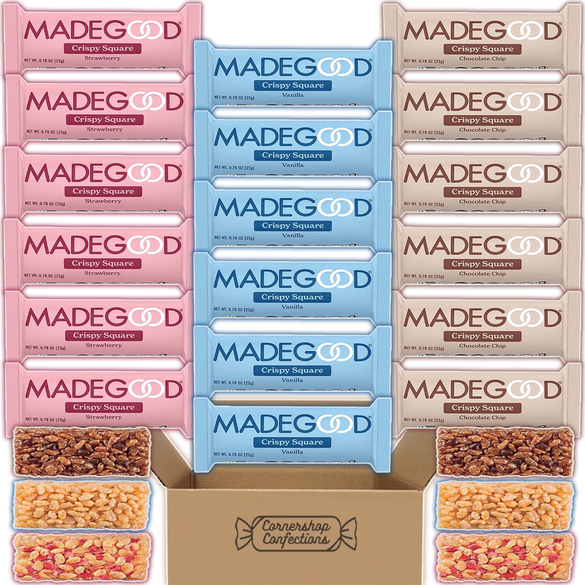 MadeGood Crispy Squares 18 Pack Variety Pack - 3 Flavors Included - 6 ...