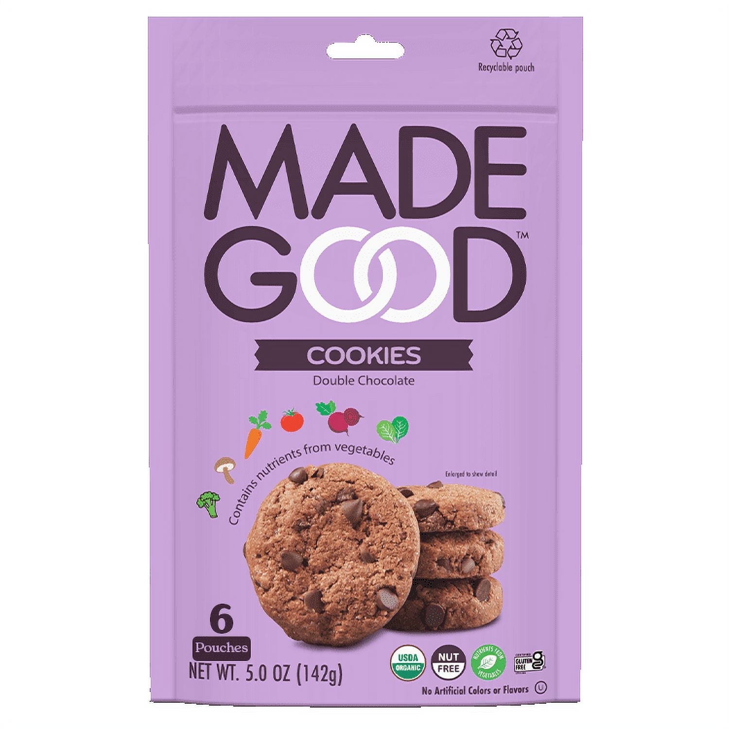 MadeGood Organic Cookies Double Chocolate - 5 oz Pack of 4 - Walmart.com