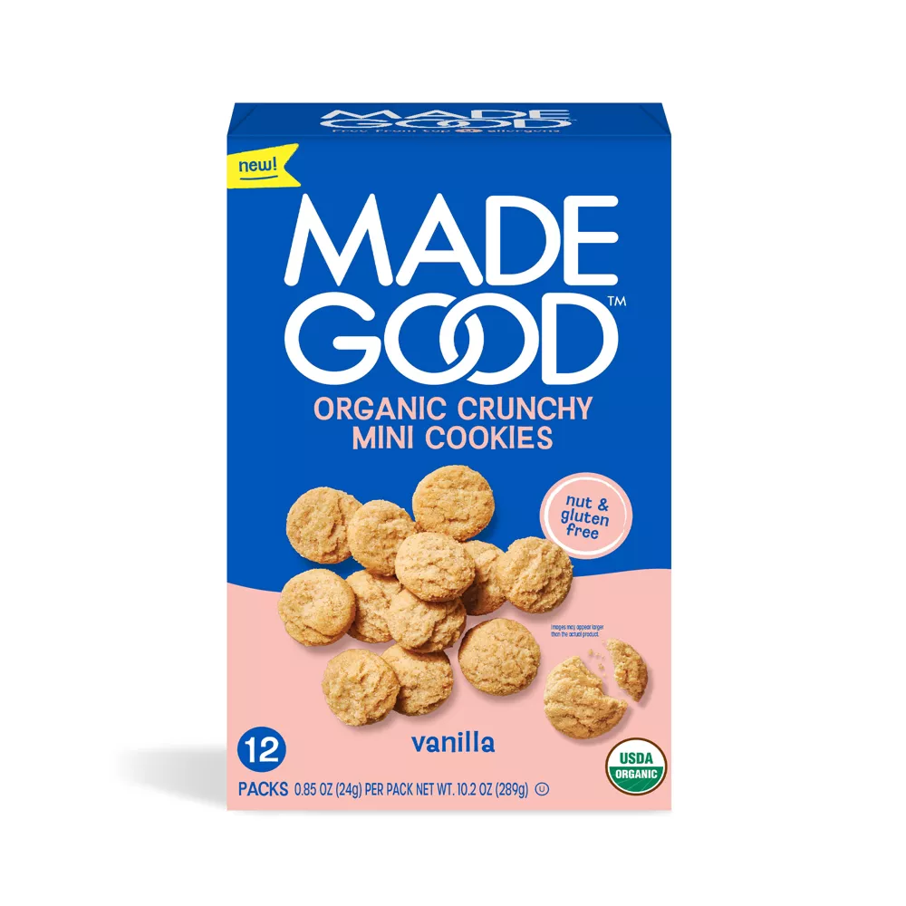 MadeGood Organic Gluten Free Mini Crunchy Cookies Vanilla - 10.2oz/12ct ...