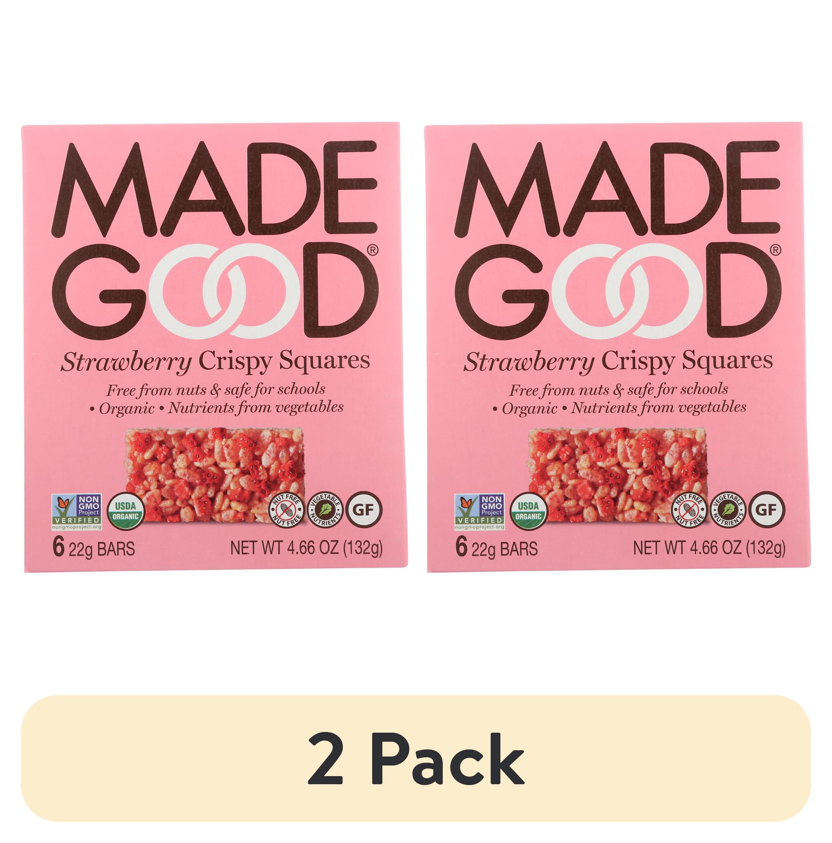 (2 pack) MadeGood Strawberry Crispy Squares, Gluten Free, 6 Ct ...