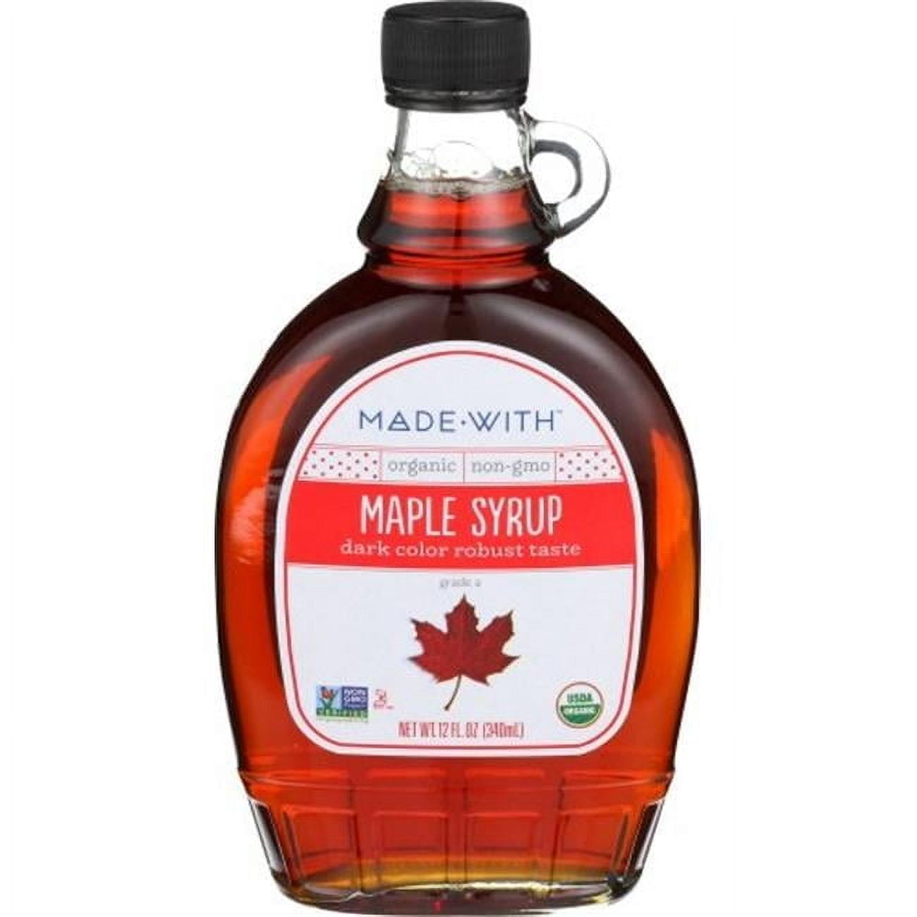 MadeWith 12 fl oz Maple Grade A Dark Organic Syrup, Pack of 12 ...