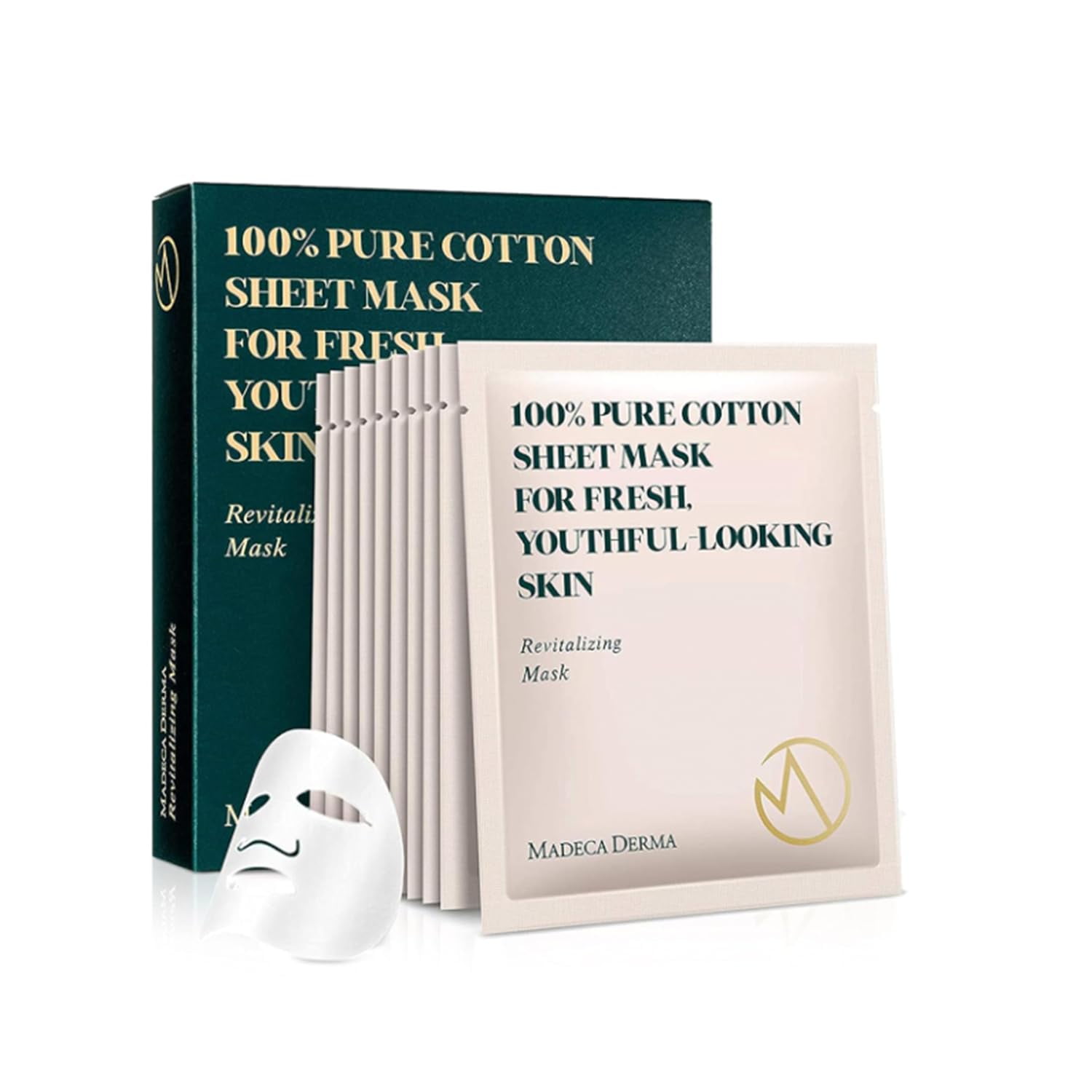 Madeca DERMA Revitalizing Sheet Mask 20pcs (100% Pure Sheets) with ...