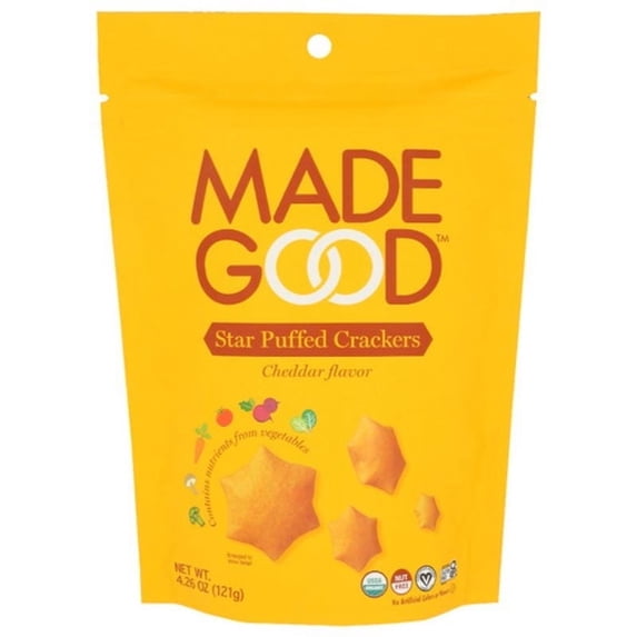 Madegood Organic Cheddar Flavor Star Puffed Crackers 4.26 oz Pack of 3 ...