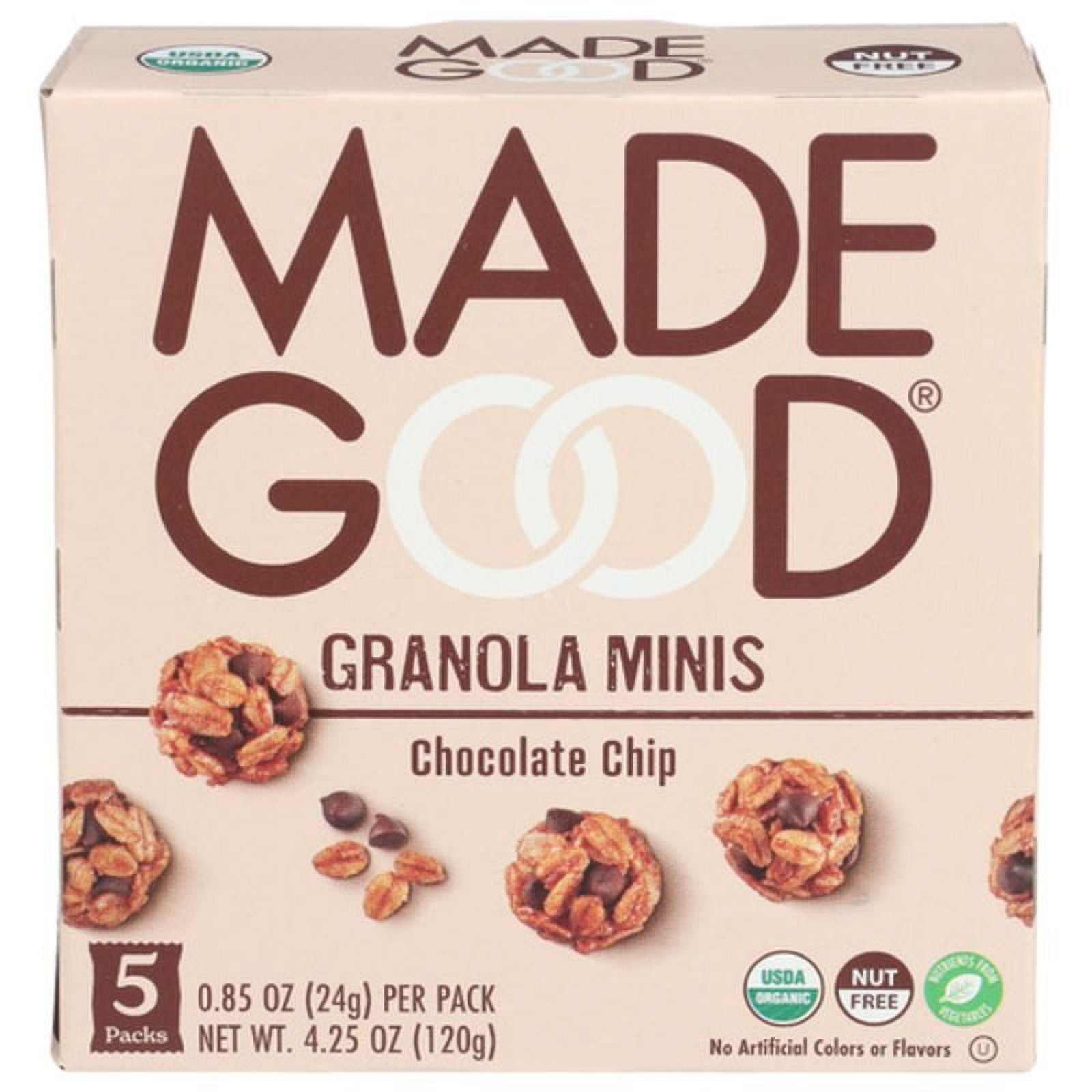 Madegood Organic Chocolate Chip Granola Minis 5 ct Pack of 2 - Walmart.com