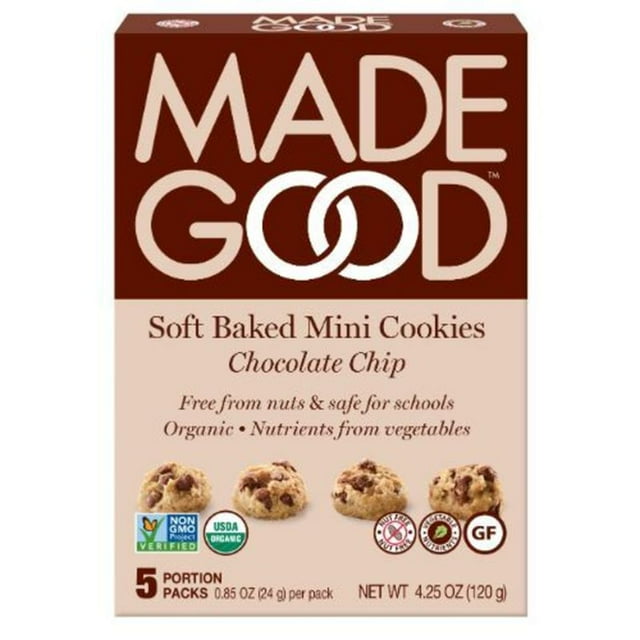 Madegood Organic Chocolate Chip Soft Baked Mini Cookies 5 Pack 5 x 0.85 ...