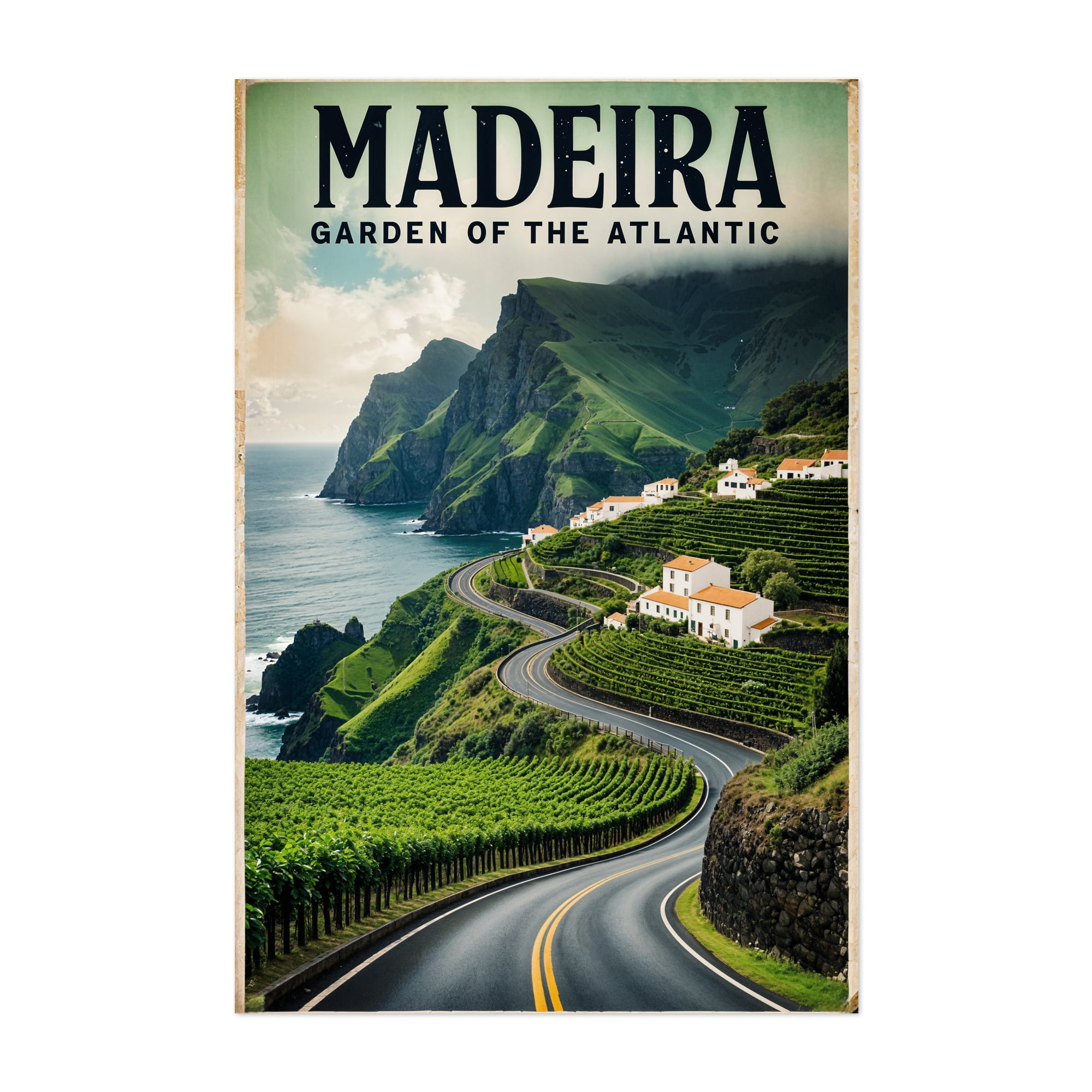 Madeira Vintage Poster –Garden of the Atlantic Art Print - Madeira ...