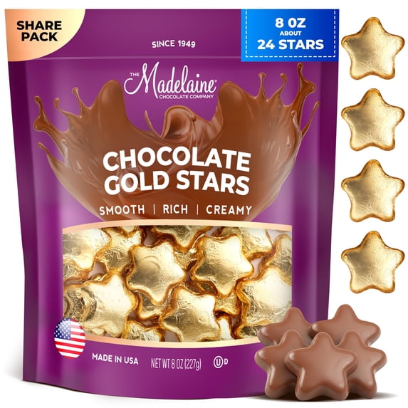 Madelaine Chocolate Gold Stars BCF26 - Christmas Candy Party Favors ...