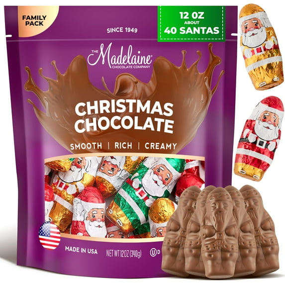 Madelaine Milk Chocolate Mini BCF26 Santa Candies - Individually ...